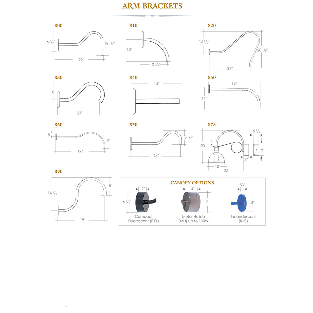 SPJ Lighting ARM Brackets – Louie Lighting